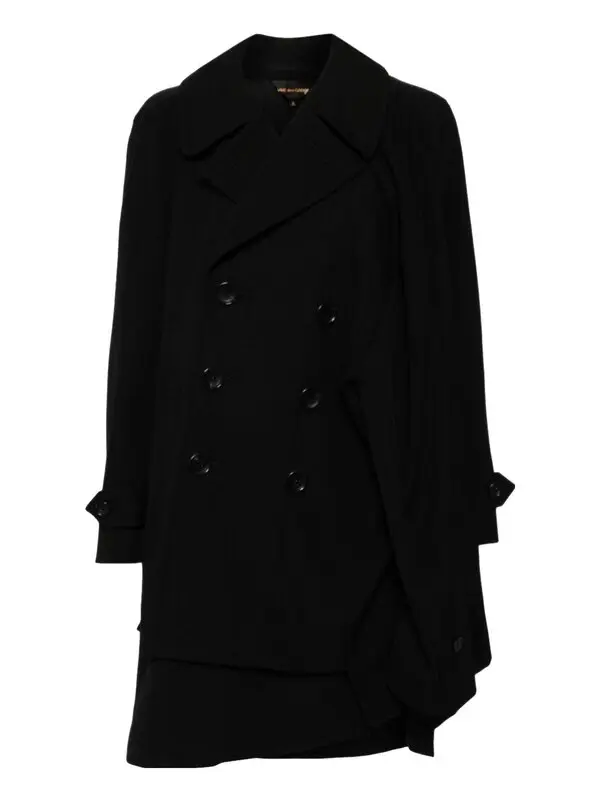 Comme Des Garçons Asymmetric Double Breasted Coat - Black