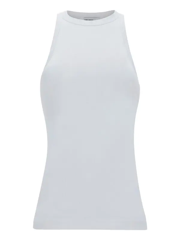 JAMES PERSE Ribbed-knit Crewneck Sleeveless Tank Top - White