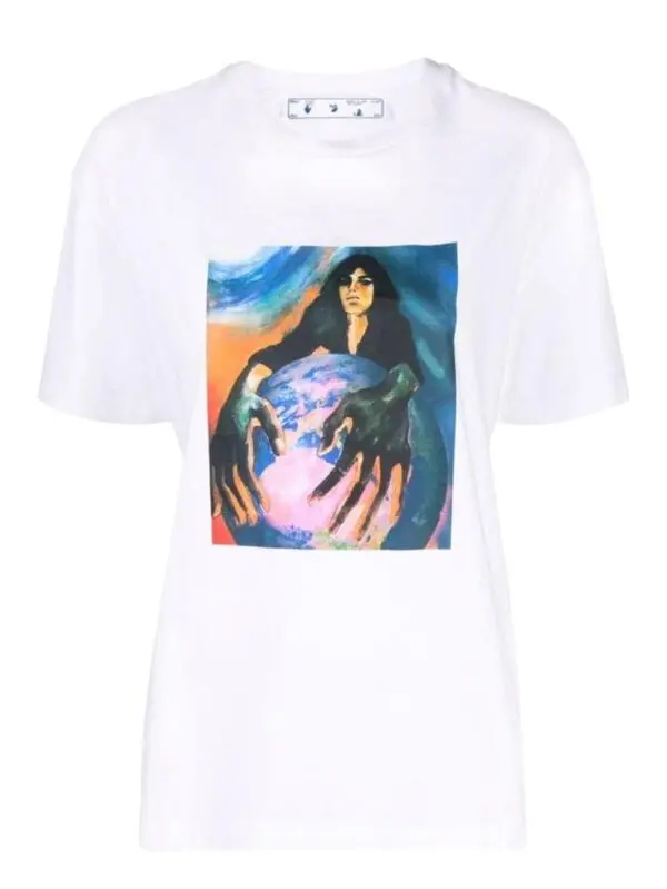 Off-White Printed Short Sleeve T-shirt - White