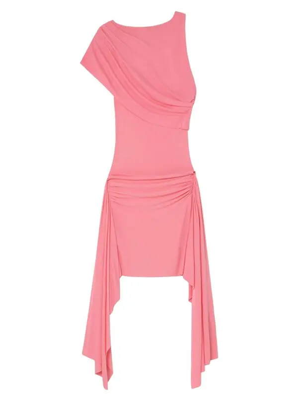 Gimaguas Annika One-shoulder Draped Dress - Pink
