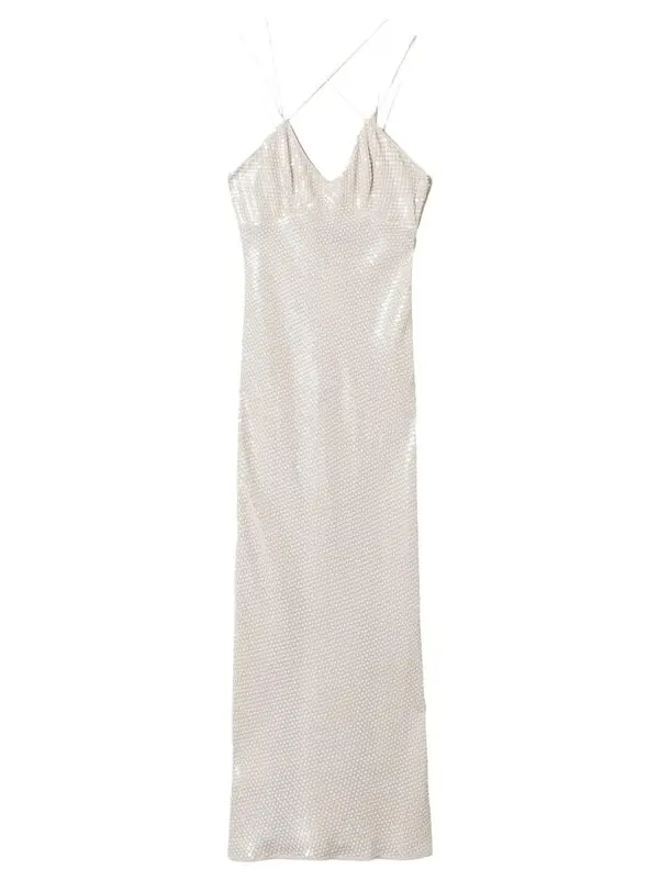 TWINSET Sequin Embroidery Long Dress - White
