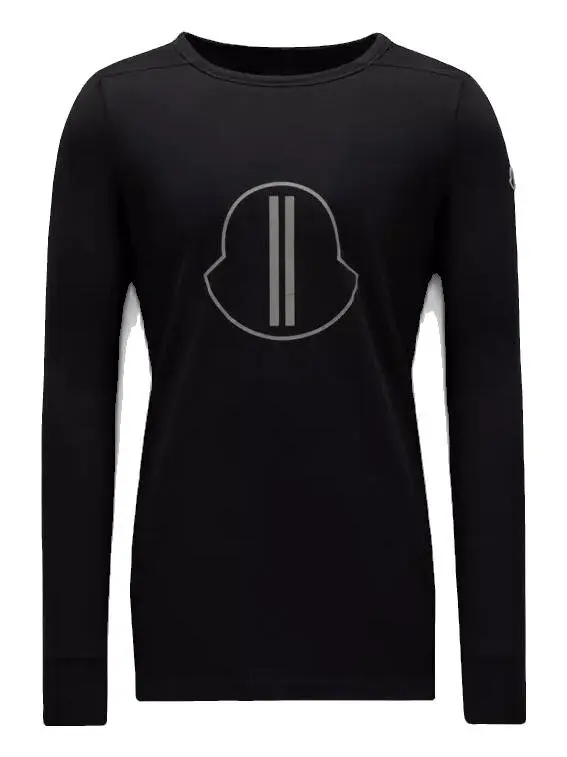 Moncler Logo Long Sleeve T-shirt - Black