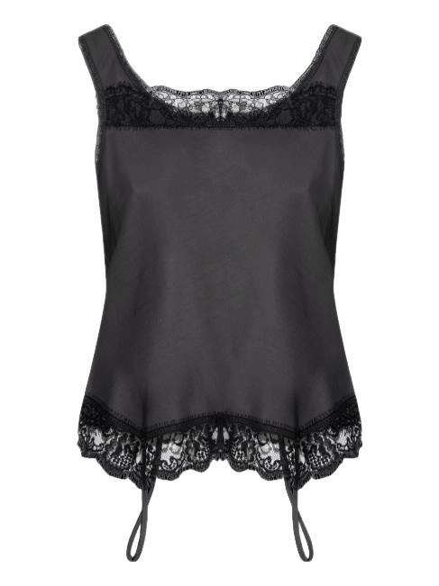 MAISON MARGIELA Mirrored Lace Slip Top - Anthracite