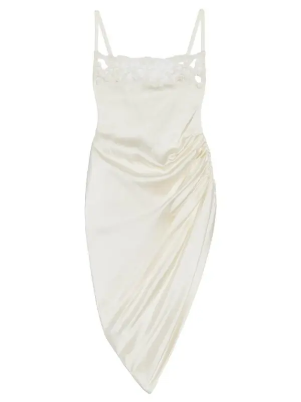 Jacquemus Asymmetrical Lingerie Dress - White
