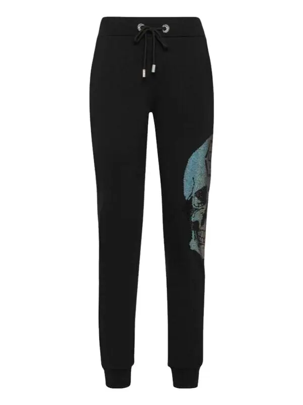 Philipp Plein Embellished Skull Detail Sweatpants - Black