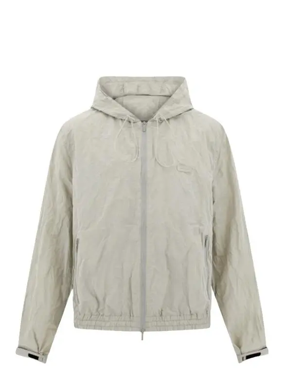 FERRAGAMO Hooded Windbreaker Jacket - Fog