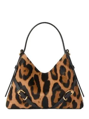 Givenchy Leopard Printed Nano Voyou Bag - Black/beige