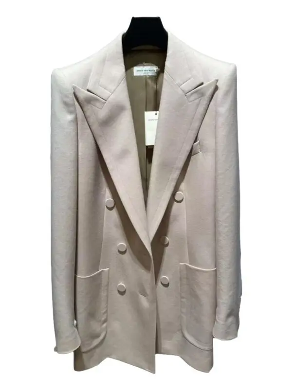 Dries Van Noten Double-breasted Wool Blazer - Gray