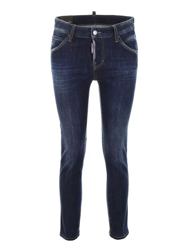 Dsquared2 Skinny Logo Detail Jeans - Black
