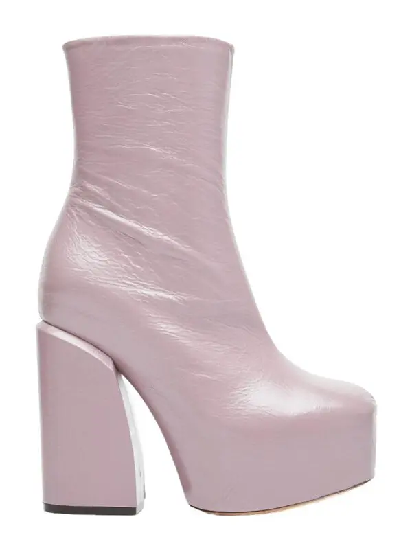 Dries Van Noten Platform Ankle Boots With Side Zip - Pink