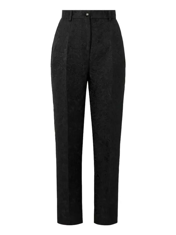 Dolce & Gabbana Brocade Tailored Trousers - Black