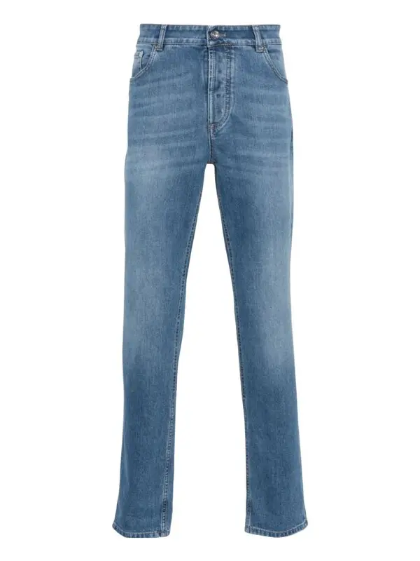 Brunello Cucinelli Mid-rise Straight-leg Jeans - Indigo