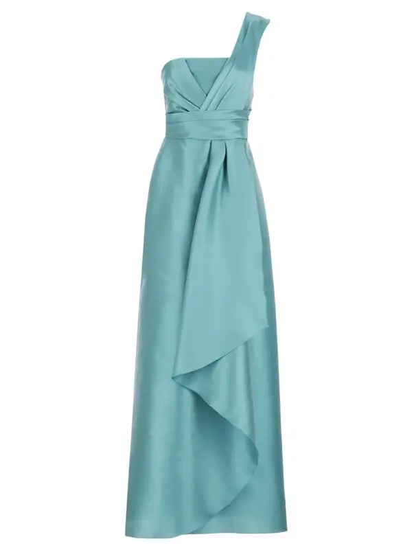 Alberta Ferretti Asymmetrical One Shoulder Gown - Blue