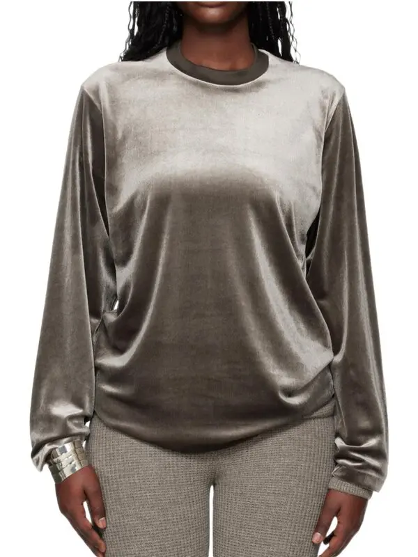 Fear Of God Velour Long Sleeve T-shirt - Brown