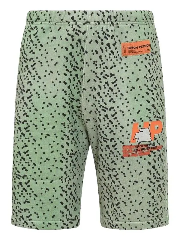 Heron Preston Logo Patch Printed Shorts - Gray