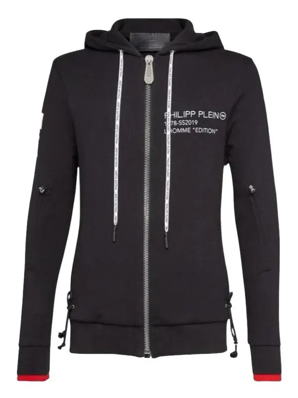 Philipp Plein Logo Zip-up Hoodie - Black