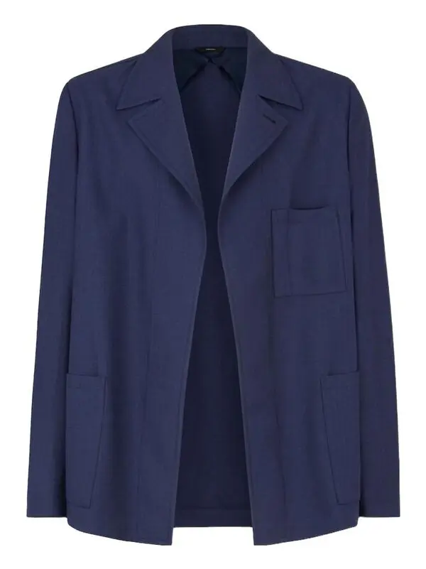 Fendi Pocket Detailed Long Sleeved Jacket - Blue