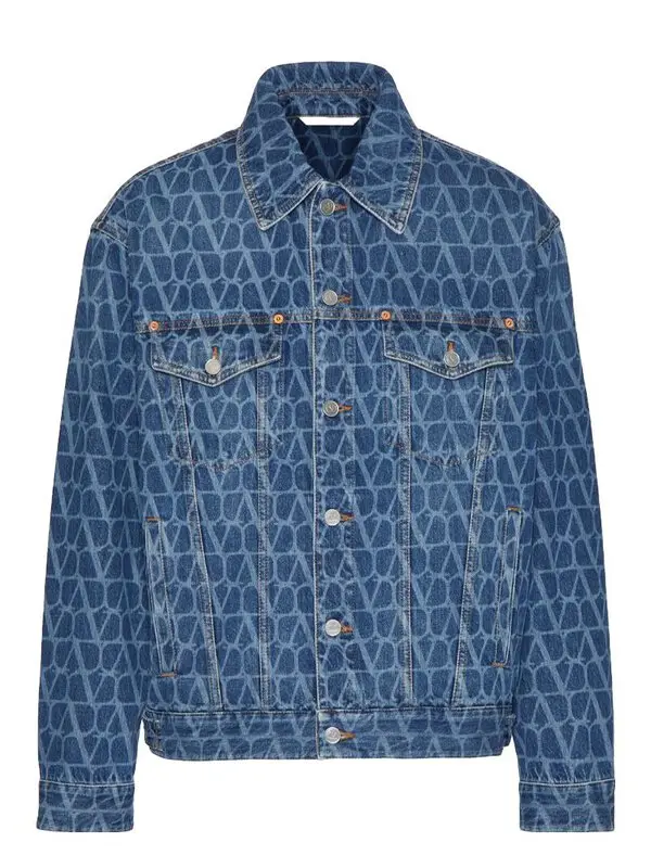 Valentino Garavani Toile Iconographe-print Denim Jacket - Blue