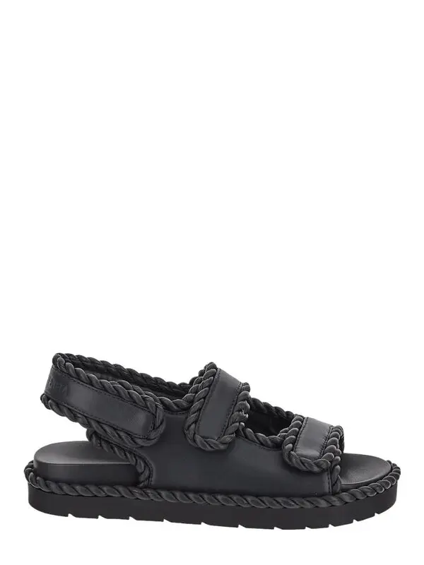 Bottega Veneta Braided Slingback Sandals - Black