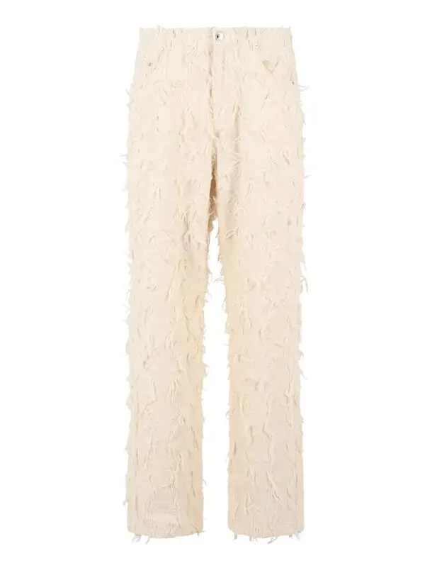 Séfr Nikos Wide-leg Jeans With Fringe Detail - White