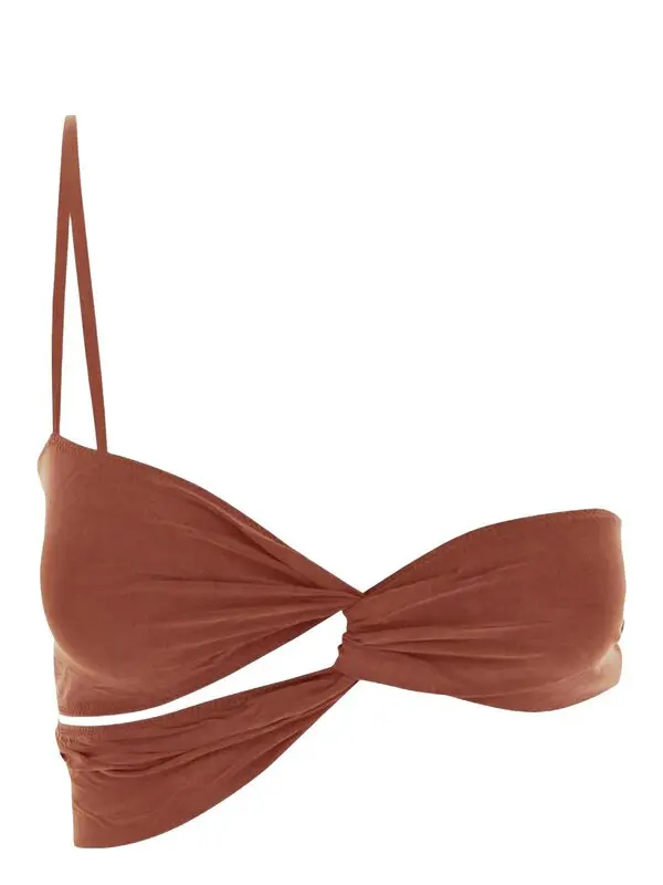 Jacquemus One-shoulder Tank Top With Knotted Detail - Red