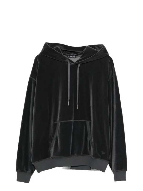 TOM FORD Velour Hoodie - Black
