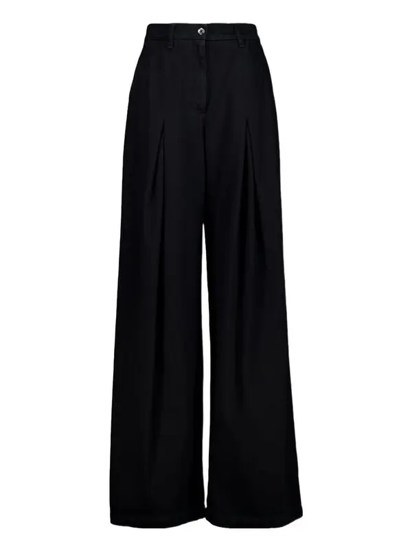 Dolce & Gabbana Pleated Wide-leg Jeans - Black