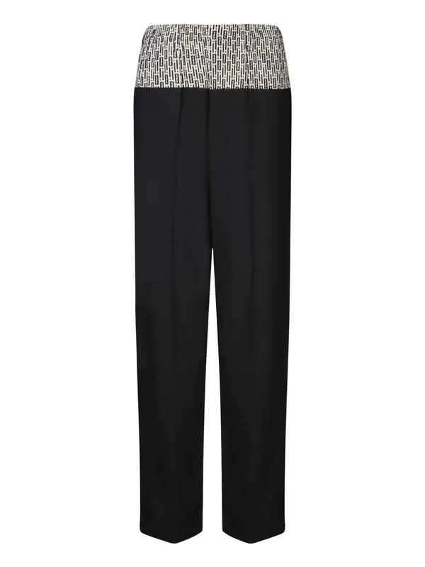 Fendi Tailored Pants With Elasticated Waistband - Black