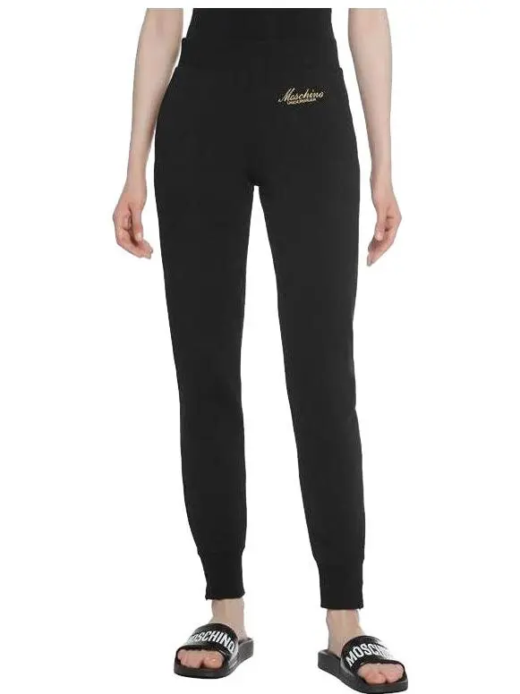 Moschino Embroidered Logo Trousers - Black