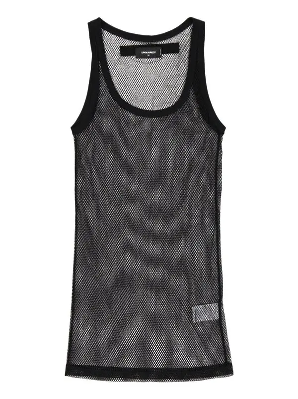 Dsquared2 Longline Mesh Tank Top - Black
