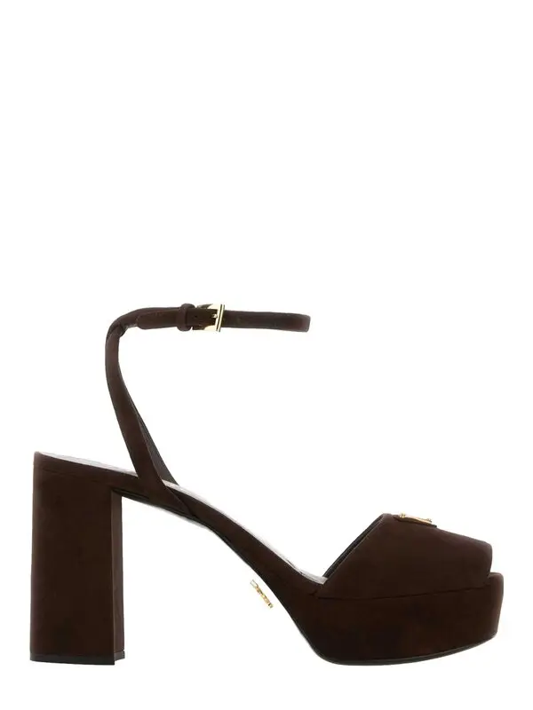 Prada 110mm Platform Ankle-strap Sandals - Brown