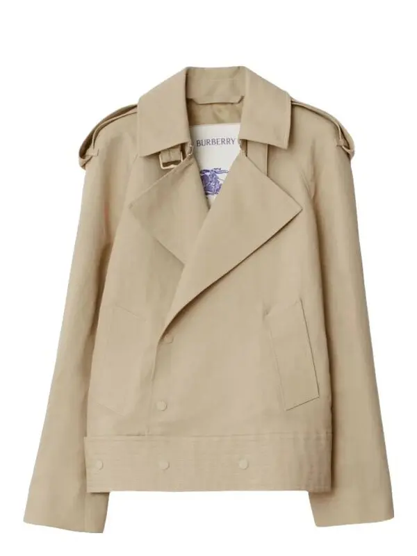 Burberry Double-breasted Trench Jacket - Nude