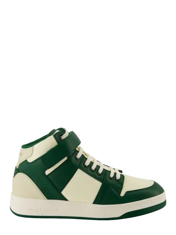 Saint Laurent High Top Sneakers - White/green