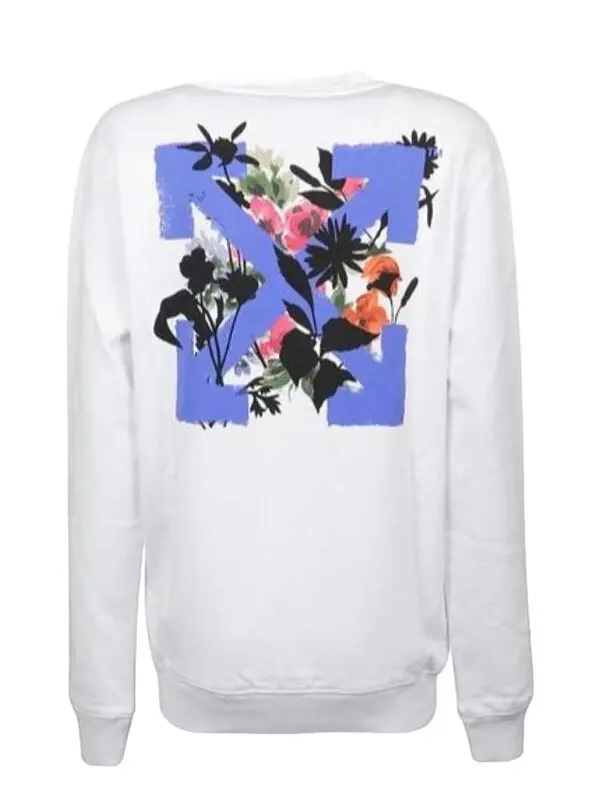 Off-White Floral Arrow Logo Sweatshirt - White