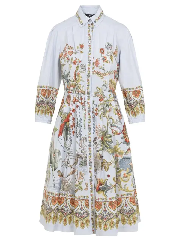 Etro Paisley Print Midi Dress - White