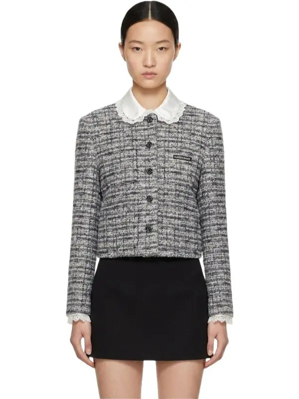 Marissa Chiara Lace Trim Jacket - Grey