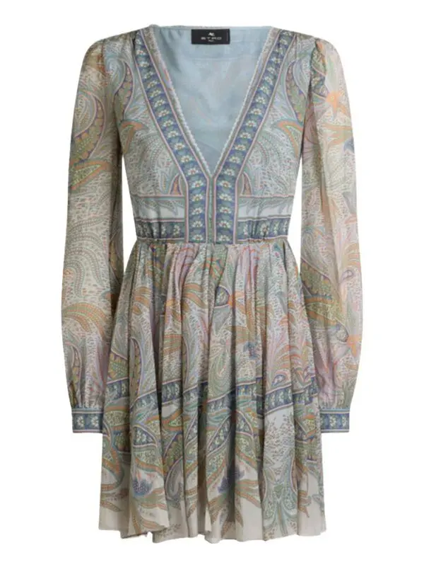 Etro Silk Mini Dress - Gray