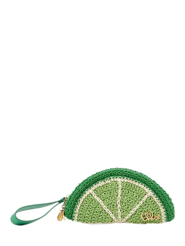 Chloé Zipper Clutch - Coniferous Green