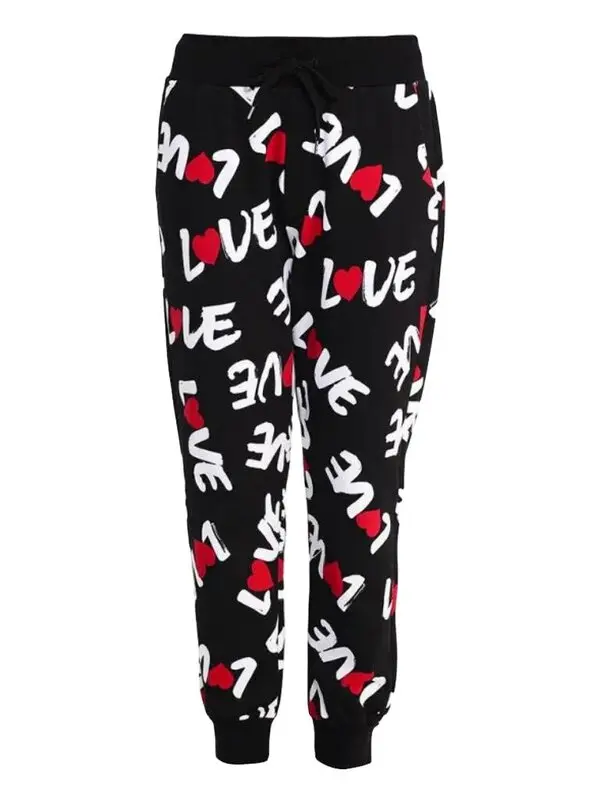 Moschino Detailed Sweatpants - Black