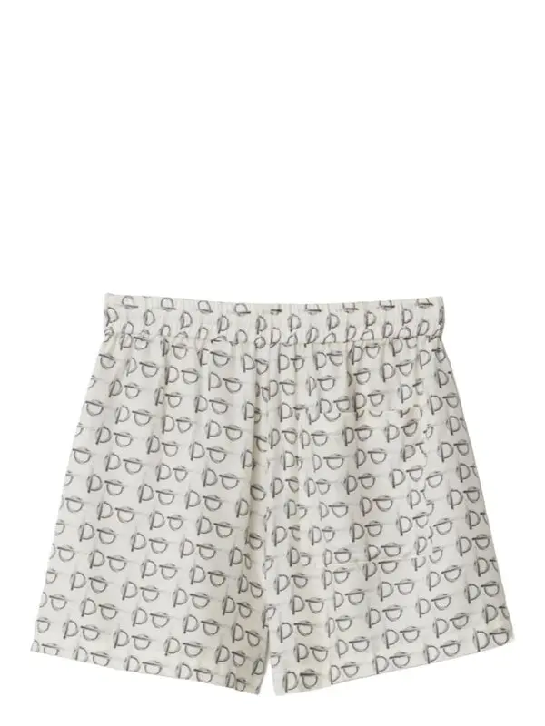 Burberry Drawstring All-over Printed Shorts - White