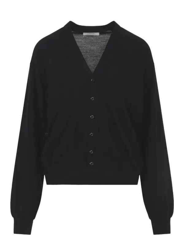 LEMAIRE Wrap Front Knitted Sweater - Black
