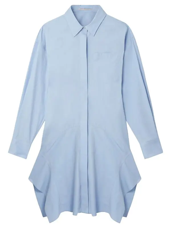 Stella McCartney Collared Long-sleeve Shirt Dress - Blue