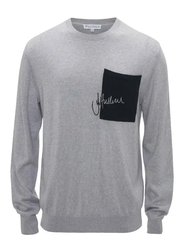 J.W.ANDERSON Logo Embroidered Knit Jumper - Gray