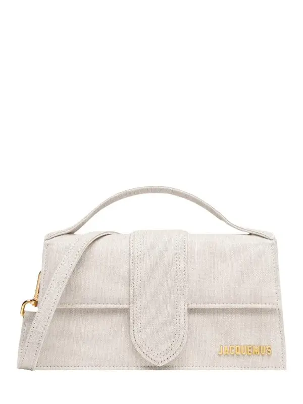 Jacquemus Large Bambino Crossbody Flap Bag - Light Gray