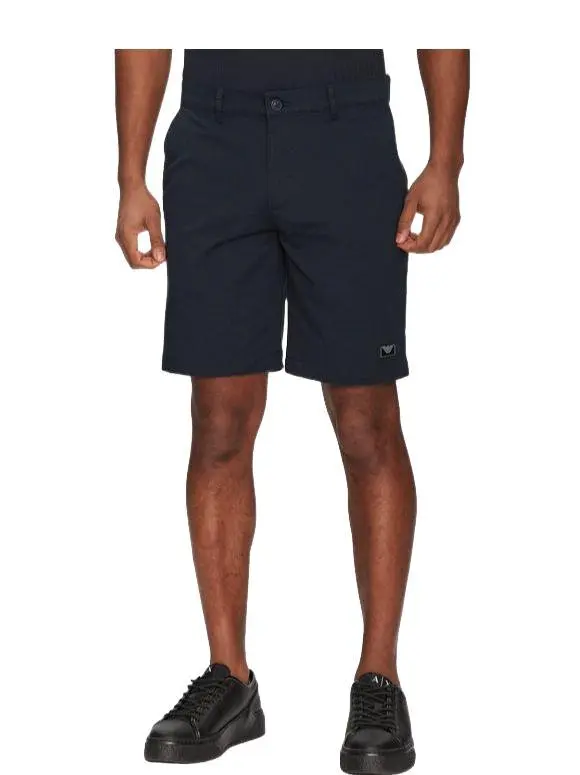 Emporio Armani Logo Patch Shorts - Navy Blue