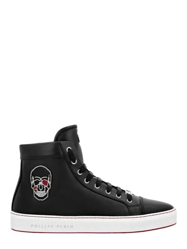 Philipp Plein High-top Sneakers With Logo Detail - Black
