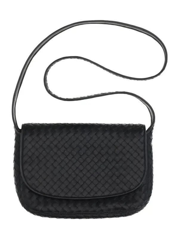 Bottega Veneta Flap Messenger Bag - Black