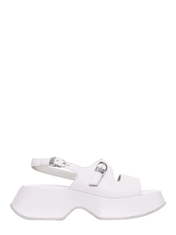 VIC MATIE Buckled Platform Heeled Sandals - White