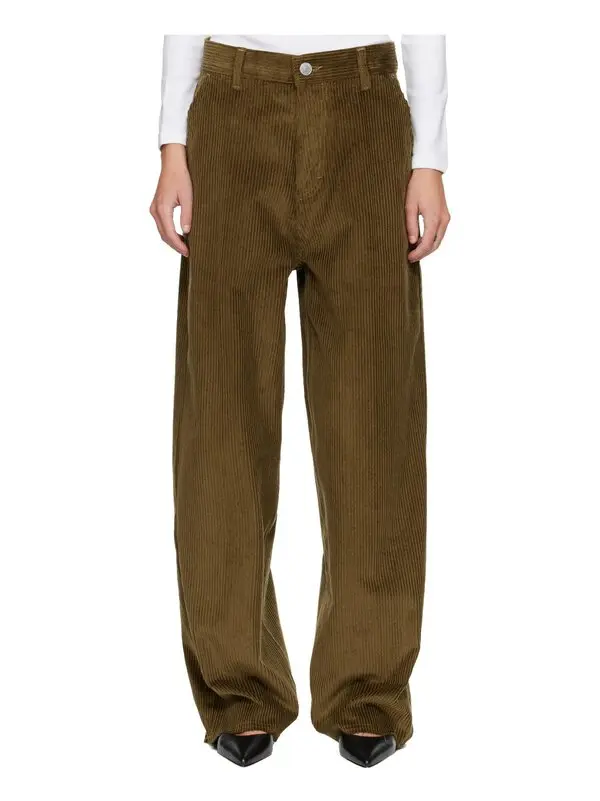 Ami Wide-leg Corduroy Trousers - Brown