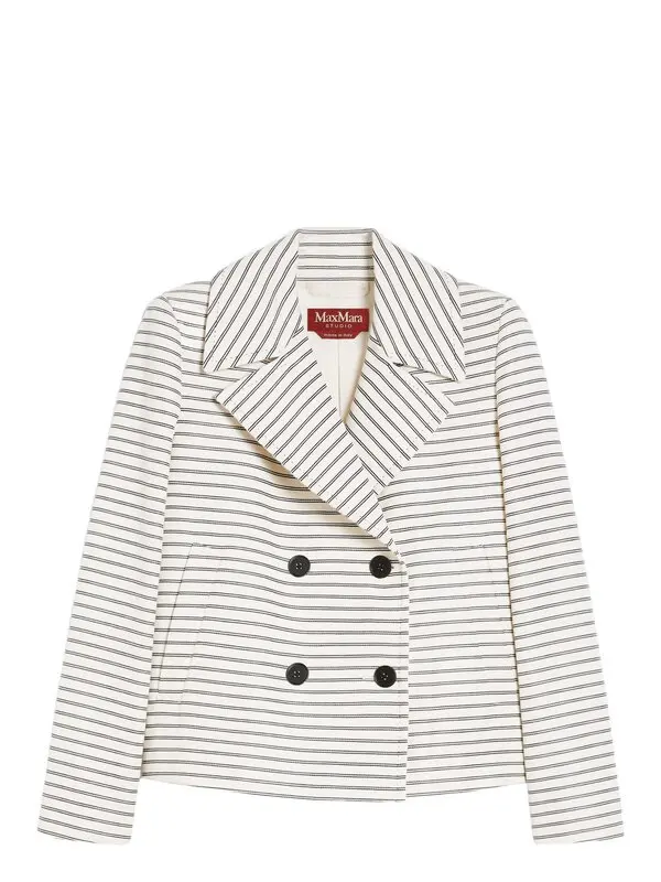 Max Mara Assuan Striped Double-breasted Jacket - Beige